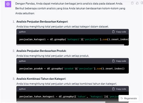 AI ChatGPT Bantu Belajar Coding Pandas Python