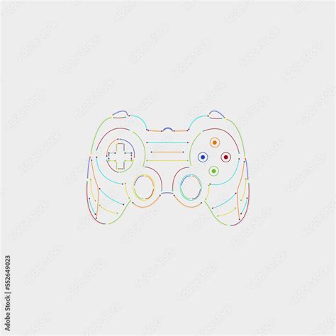 Digital Joystick Dot Line Tech Connection Background Stock Vector