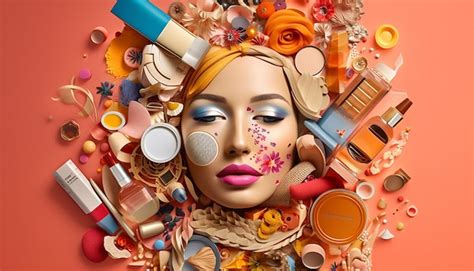 Premium Ai Image Creative Cosmetics Composition For Advertisement
