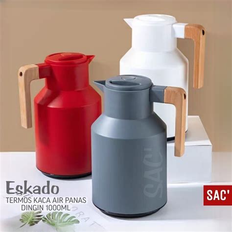 Jual Eskado Insulated Glass Water Jug Teko Termos Air Panas Thermos Kaca Shopee Indonesia