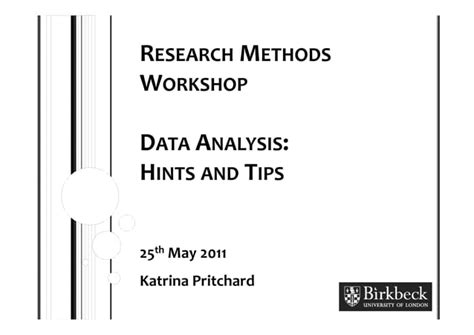 research methods workshop data analysis pdf science