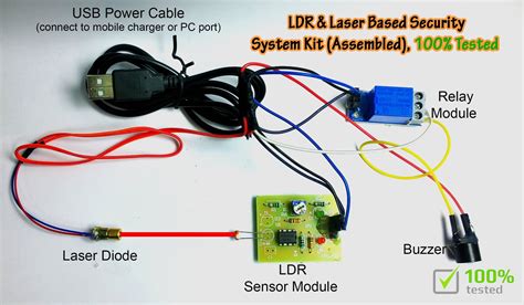 Ldr And Laser Based Security System Diy Stem Kit Science Project Model Assembled 100 Tested