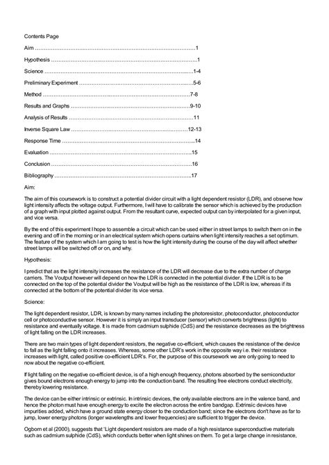 solution sensors cwk the aim of this coursework is to construct a potential divider circuit