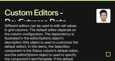 Custom Editors Devextreme Data Grid Forked Codesandbox