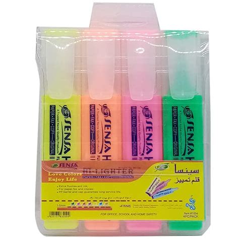 Sensa Highlighter Chisel Tip Pack Of 4 Stationery Mart