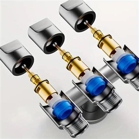 201 스테인리스 스틸 3 방향 전환 밸브 크롬 마감 트리플 아웃렛 수류 제어 유럽 및 미국용 범용 나사 커 Temu