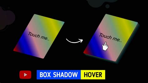Box Shadow Hover Effect In Css Animation Tutorial Youtube