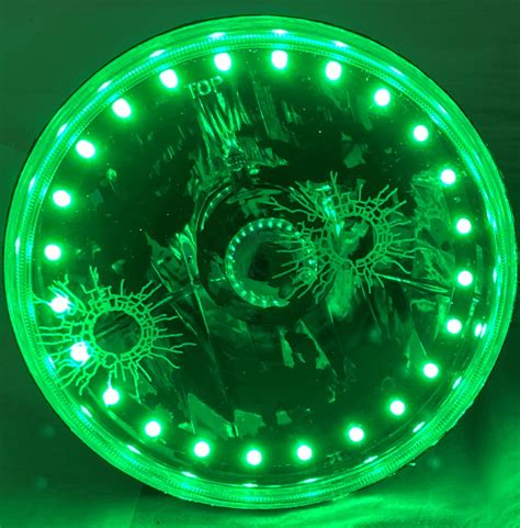 One Each Of 7 Inch Round Elite Diamond Multi Color Halo Rat Rod Headlight With A Clear Halogen