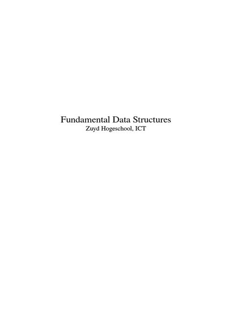 Fundamental Data Structures Pdf Information Technology Management