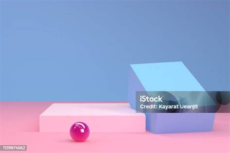 미니 멀 기하학적 추상적인 배경 파스텔 색상 3d 렌더링 트렌드 포스터 일러스트 3차원 형태에 대한 스톡 사진 및 기타 이미지 3차원 형태 Fashion Show