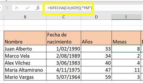 Como Calcular La Edad En Excel