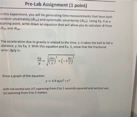Solved Pre Lab Assignment 1 Point In This Experiment You