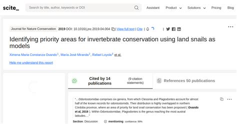 Citation Report Identifying Priority Areas For Invertebrate Conservation Using Land Snails As