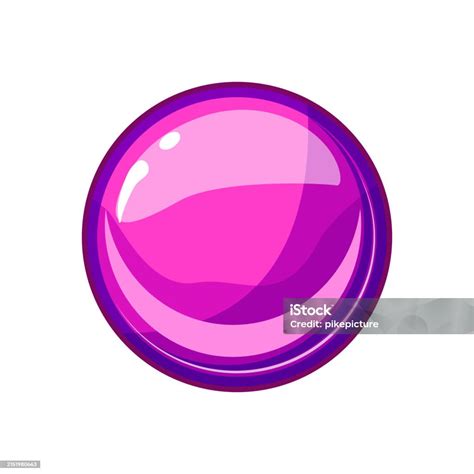 App Round Game Button Cartoon Vector Illustration Stock Illustration