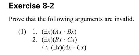 solved exercise 8 2 prove that the following arguments are