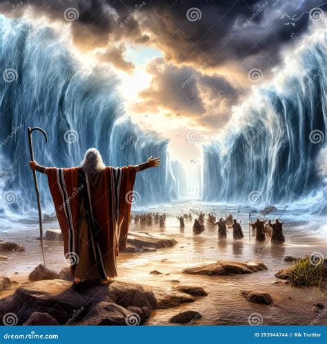 Moses Parting The Red Sea Stock Illustration 293944726