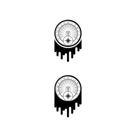 Silueta De Cepillo De Reloj De Sol Vector Premium