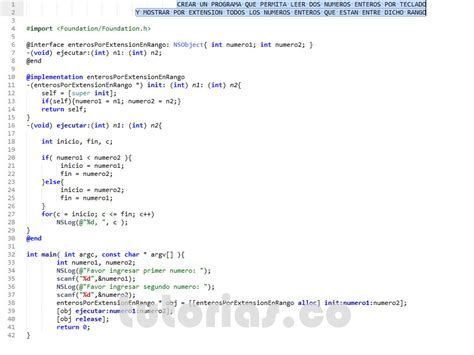 POO Objective C Enteros Por Extension En Rango Tutorias Co