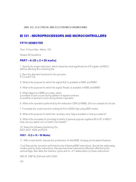 Mpmc University Question Papaers Pdf Pdf Instruction Set Digital