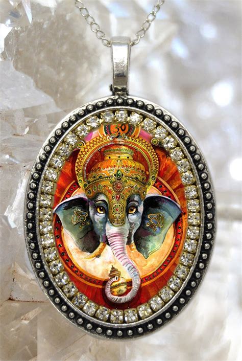 Lord Ganesha Handmade Necklace Hindu Jewelry Medal Pendant Ganesh