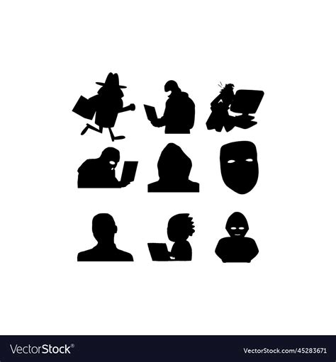 People Cyber Hacker Creative Design Royalty Free Vector