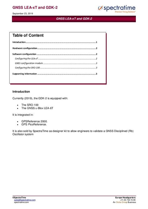 GNSS LEA XT And GDK 2 Safran Navigation Timing