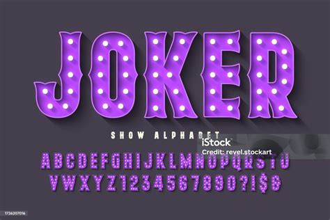 레트로 서커스 알파벳 디자인 카바레 Led 램프 문자와 숫자 0명에 대한 스톡 벡터 아트 및 기타 이미지 0명 3차원 형태