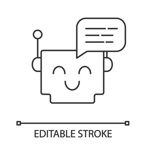 Chatbot Message Linear Icon Thin Line Illustration Talkbot Modern Robot Square Head Laughing