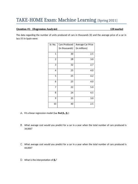 Machinelearning Midterm Umt Spring 2021 Pdf Statistical Classification Machine Learning