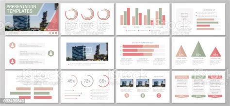 다목적 프레 젠 테이 션 템플릿 슬라이드 그래프와 차트에 대 한 녹색 빨간색 요소를 설정 합니다 전단지 기업 보고서 마케팅 광고 연례 보고서 책 표지 디자인 0명에 대한