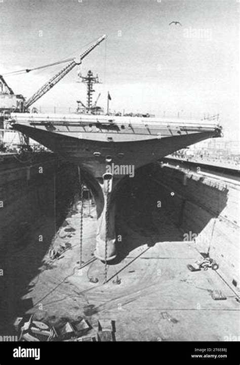 Uss Hornet Cvs 12 In A Dry Dock Of The Long Beach Naval Shipyard