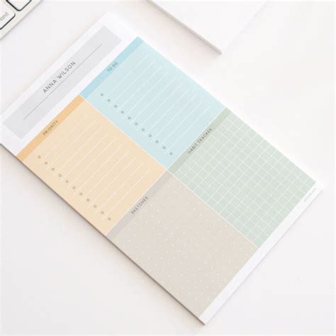 Mix And Match Four Quadrant Matrix Notepad Muted Colors • Afrimod