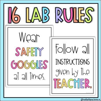 Science Lab Rules Posters Lab Rules Classroom Rules By Science With Sami