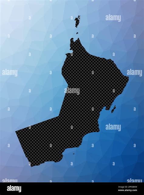 Oman Geometric Map Stencil Shape Of Oman In Low Poly Style Neat Country Vector Illustration