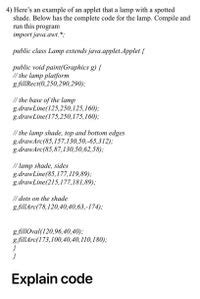 Answered Here S An Example Of An Applet That A Lamp With A Spotted Shade Below Has The
