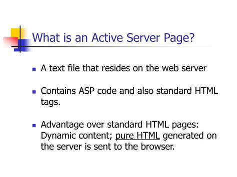 Ppt Asp Active Server Pages And Activex Powerpoint Presentation Id