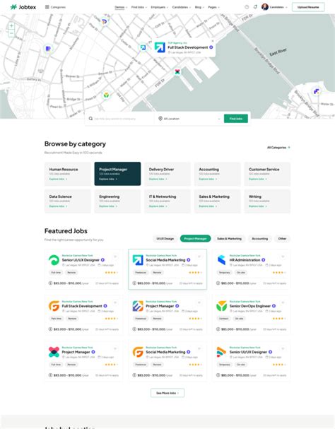 Jobtex Job Board Figma Template Ux And Ui Kits Websites Ft