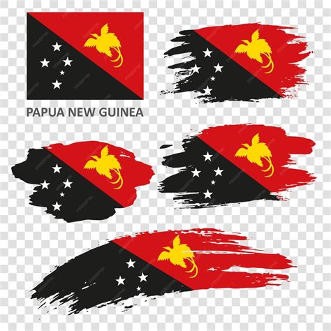 Premium Vector A Set Of Flags Of Papua New Guinea