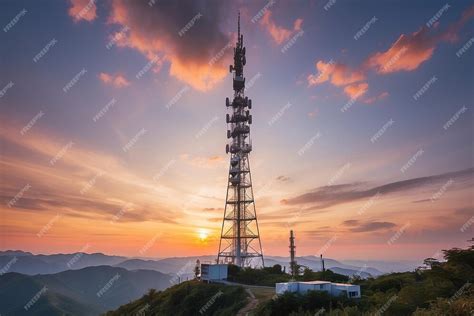Premium Photo Telecommunication Tower With Antennas With Sky In The