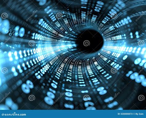Binary Stream Or Code Tunnel Background Data Flow Charts With