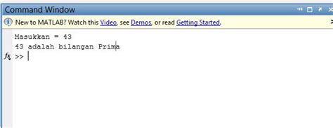 Information Center Program Menentukan Bilangan Prima MATLAB