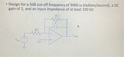 solved design for a 3db cut off frequency of