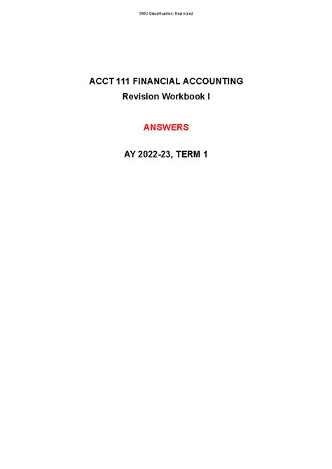 Workbook I Answers Updated On 8 Jul 2022 Acct 111 Financial