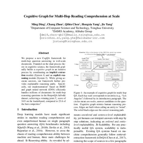 Cognitive Graph For Multi Hop Reading Comprehension At Scale Acl Anthology