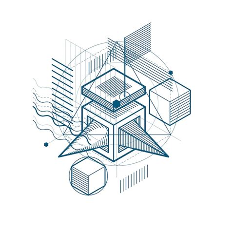 Premium Vector Isometric Abstract Background With Linear Dimensional Shapes Vector 3d Mesh