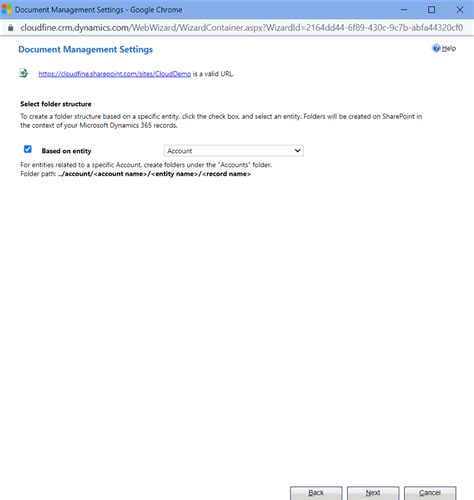 Step Check Based On Entity Document Libraries And Folders That Are Based On Account Entity
