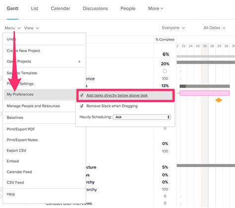 My Preferences For Dependencies And Hourly Estimation TeamGantt Support
