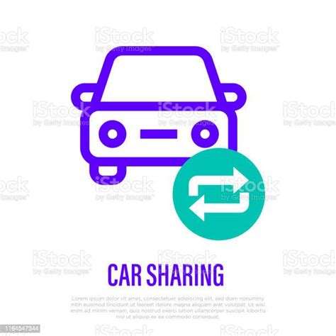 자동차 공유 얇은 라인 아이콘입니다 전송 교환의 상징 벡터 그림입니다 공유 개념에 대한 스톡 벡터 아트 및 기타 이미지 공유 개념 교통수단 교환 Istock