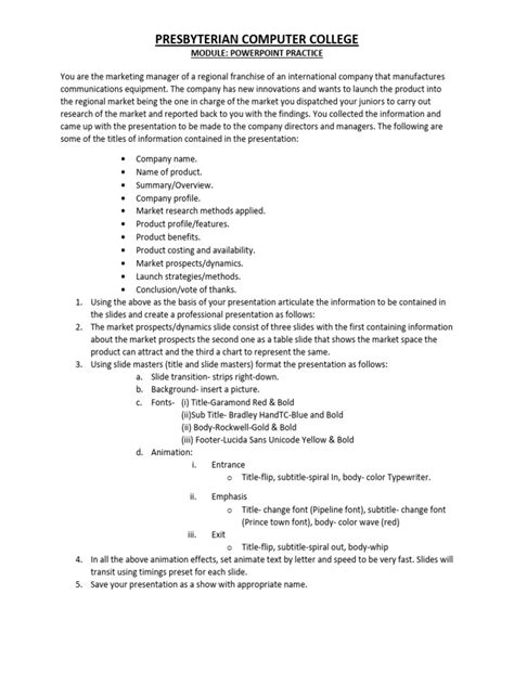 Power Point Practice Download Free Pdf Text