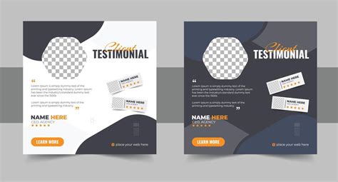 Client Testimonial And Feedback Review Template Bundle With Dark And Yellow Colors Customer